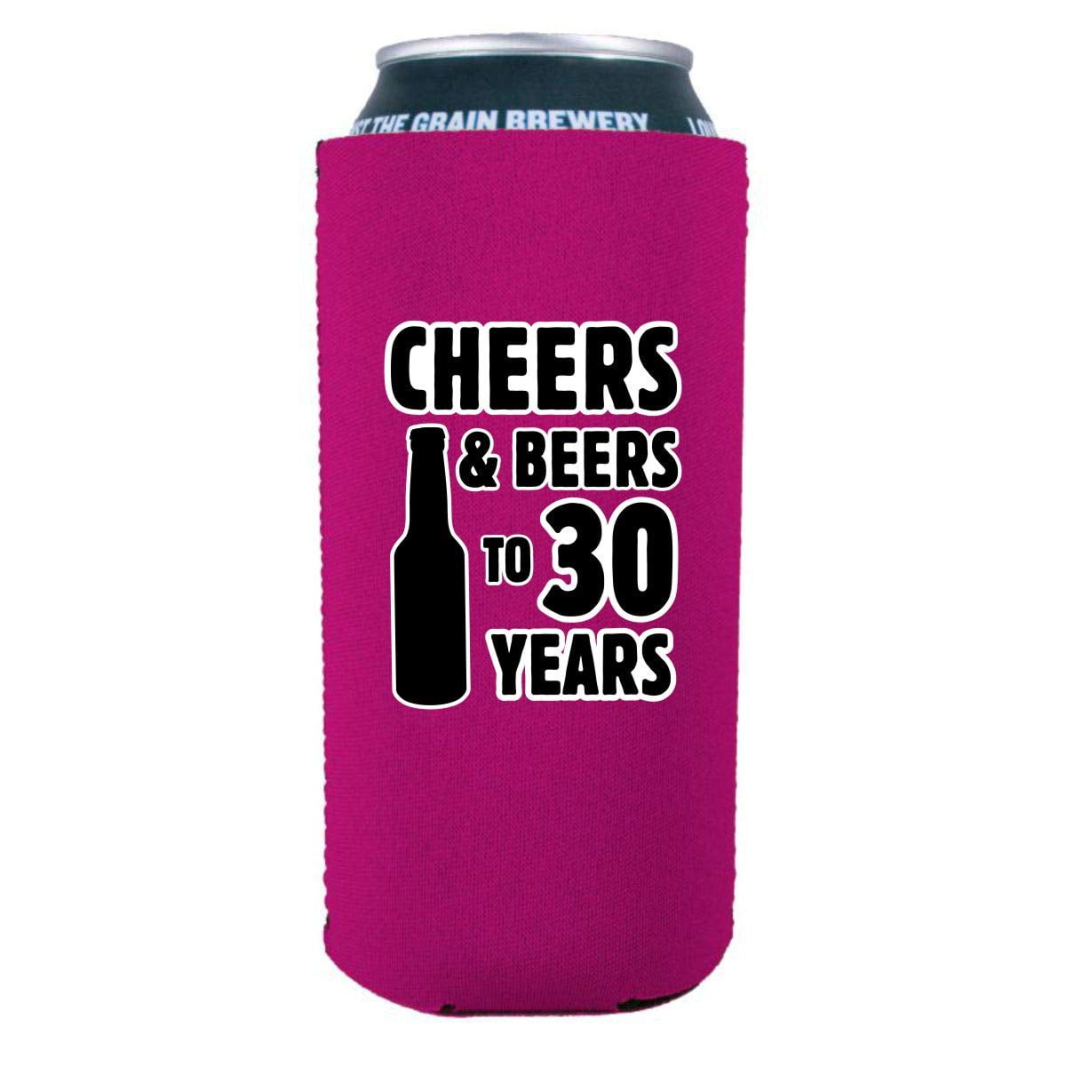 Cheers & Beers to 30 Years 16 oz. Can Coolie (Magenta, 2 Pack ...