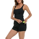 HDE Women's Skorts Exercise Dress with Pockets, Built-in Bra, Shorts ...