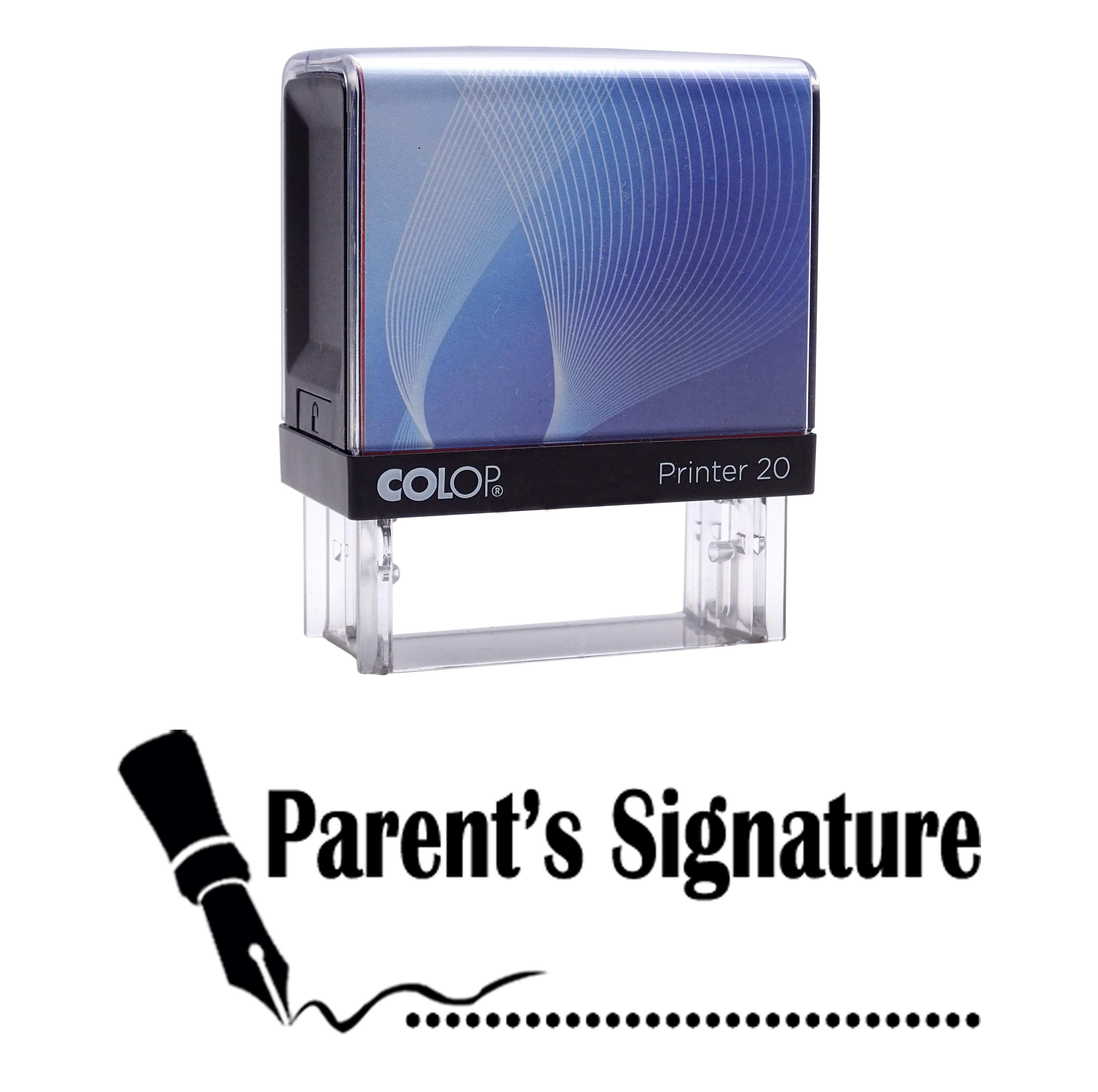 PARENTS SIGNATURE Self Inking Rubber Stamp Custom Colop Office ...