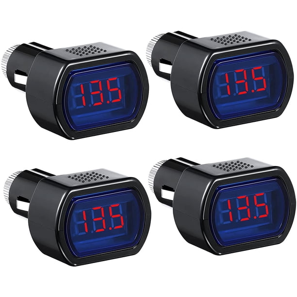 4 Pieces DC 12V-24V LED Digital Car Voltmeter Vehicle Voltage Gauge ...