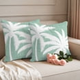 Green Palm Tree Outdoor Waterproof Throw Pillow Covers Set of 2, 26"x26 ...