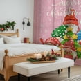 Christmas Pink Sheer Curtains 108 Inches Long, Winter Gnomes Snowflakes ...
