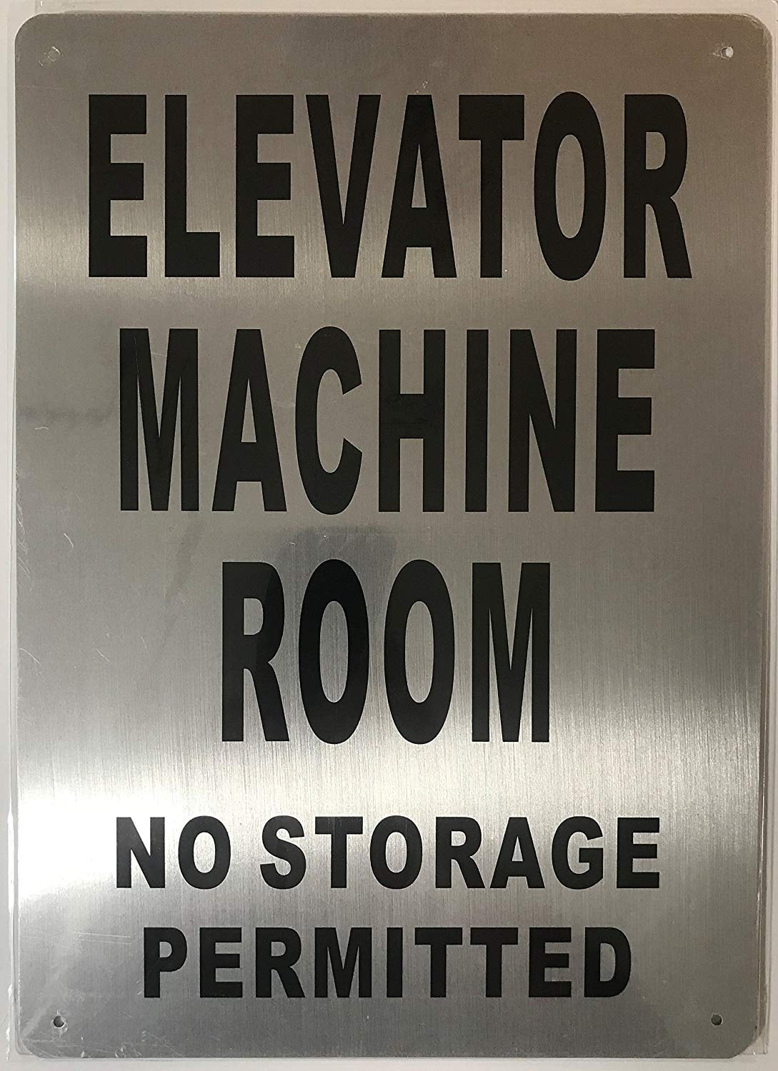 ELEVATOR MACHINE ROOM SIGN (Brushed aluminium, RED 10x14) - Walmart.com