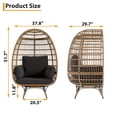 360° Swivel Egg Chair, Oversized Patio Rotating Basket Chair, Steel ...