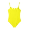 Big Girls Swim Suits Yellow Tie Strap Hollow Back One-Piece With ...