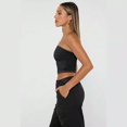 87 Fog Blue Strapless Tube Crop Top – Fitted Sleeveless Camisole With ...