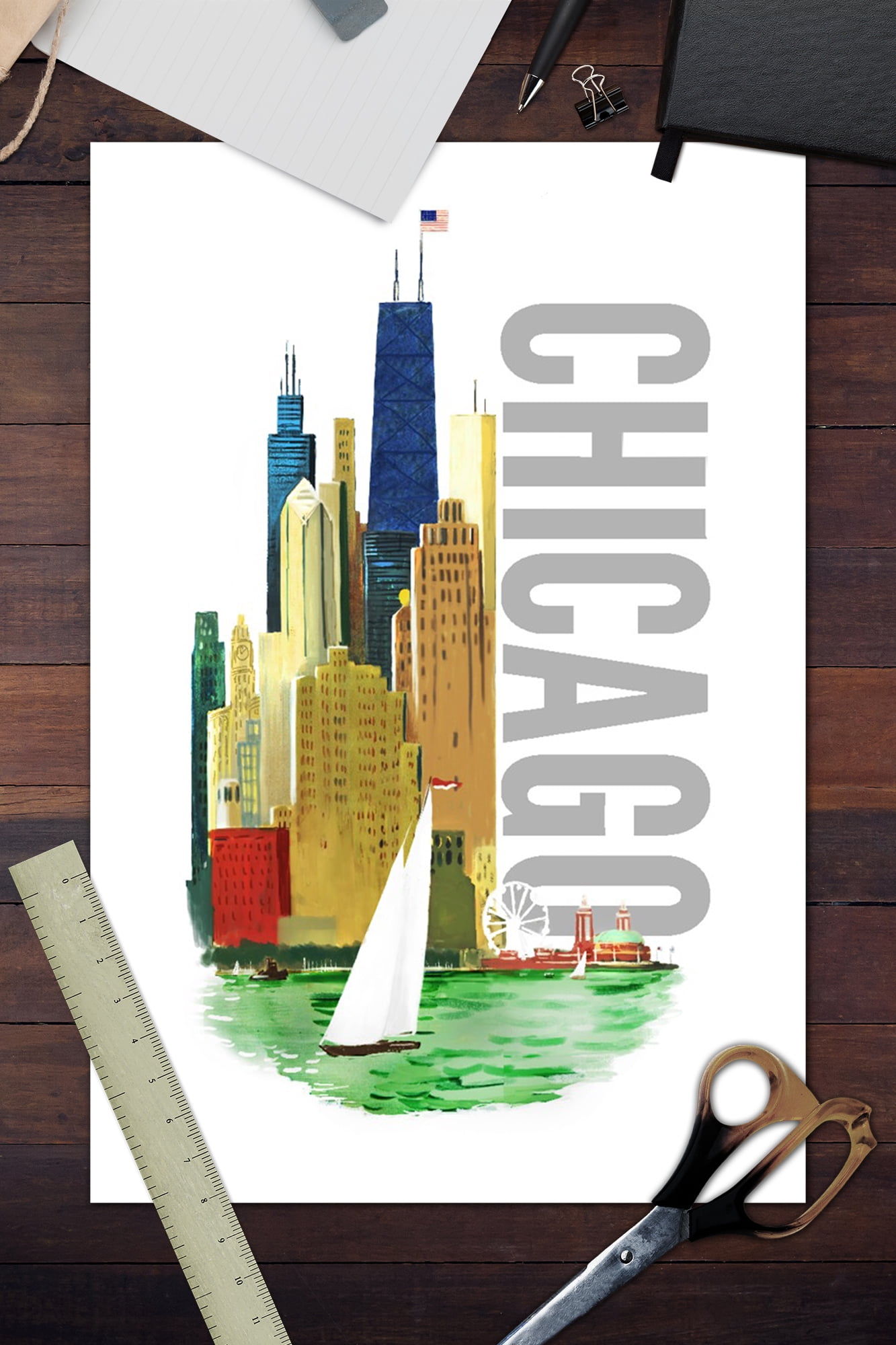 Chicago Skyline Pop Art