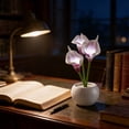 AZXY Vintage Portable Cute Desk Lamp, Purple Artificial Calla Lily ...