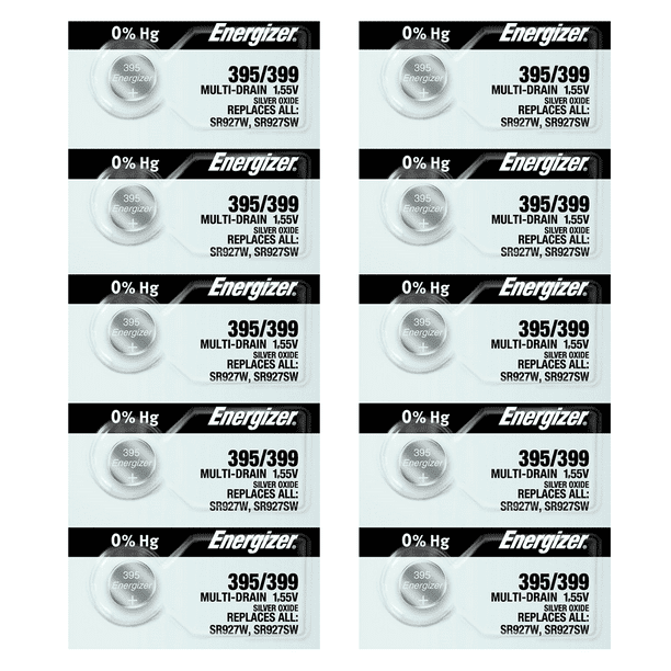 Energizer 395/399 SR927SW Silver Oxide Watch Battery (10 Count ...
