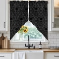 Baroque Style Swag Curtain Valance for Window 2 Panels Grey Black Skull ...
