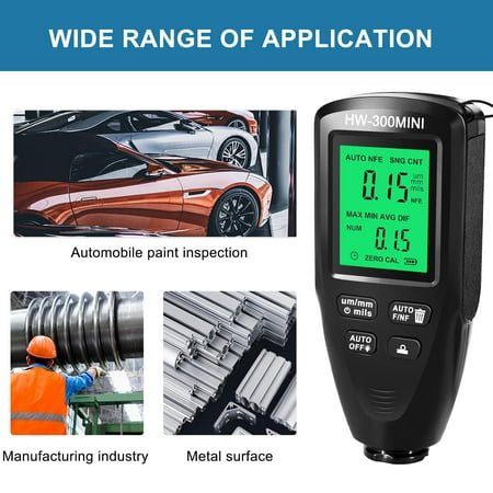Thickness Gauge with Self Calibration, Paint Film Thickness Tester, Car ...