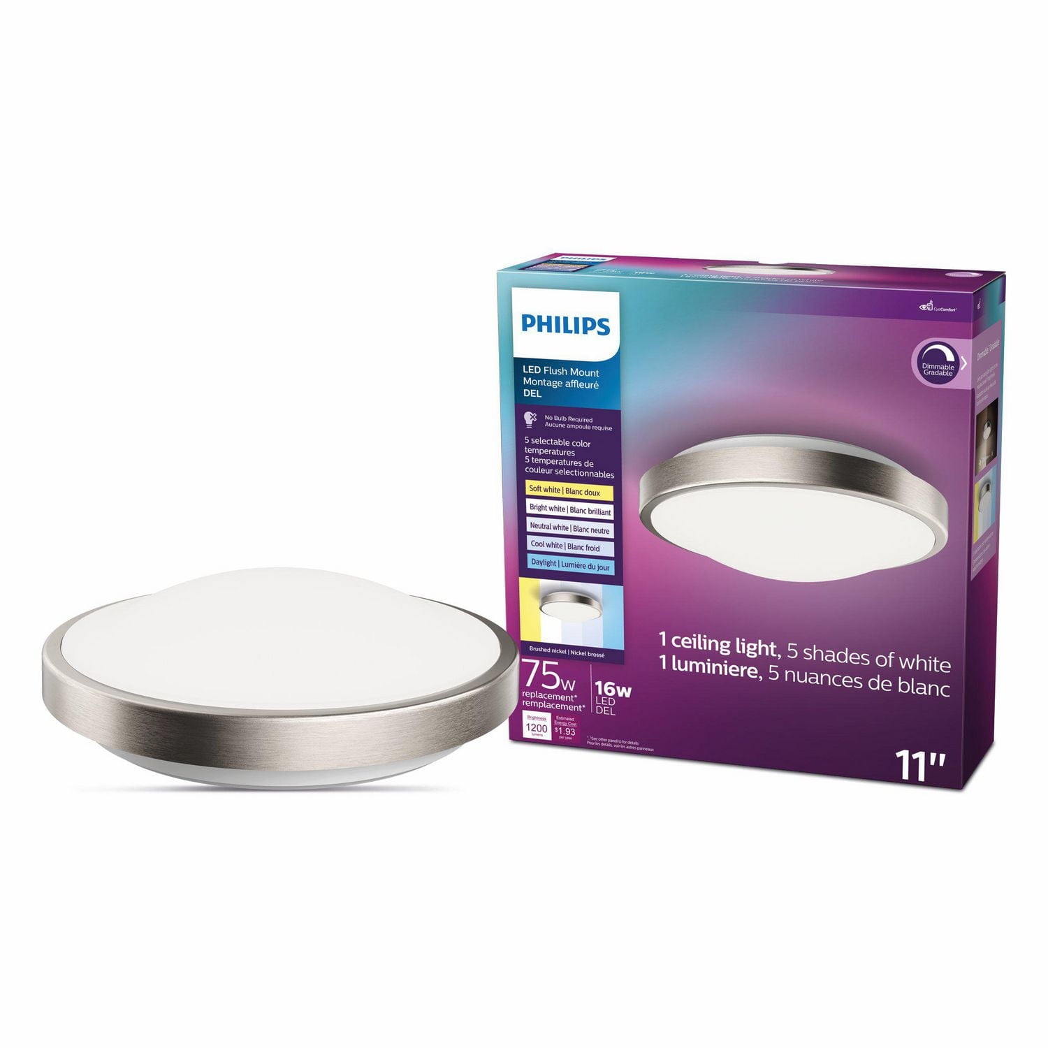 Click here for Philips Dimmable Led 11 75w Flush Mount 5 Colour C... prices