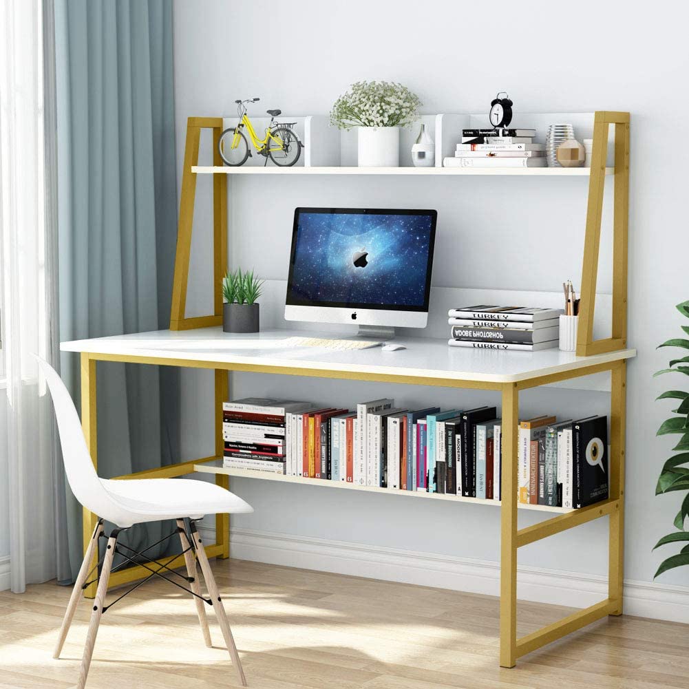 Buy Tribesigns Computer Desk With Hutch And Bookshelf 47 Inches Home Buy Tribesigns Computer Desk With Hutch And Bookshelf 47 Inches Home