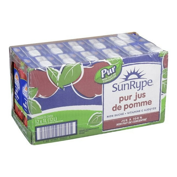 Sunrype Pure Apple Juice, Nfc 1L | 1L/Unit, 12 Units/Case - Walmart.ca