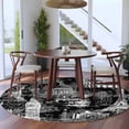 Black City Round Rugs for Living Room 6ft Retro Modern Abstract Black ...