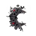 Crescent Shaped Black Rose Artificial Floral Ornament with Mixed Berry ...