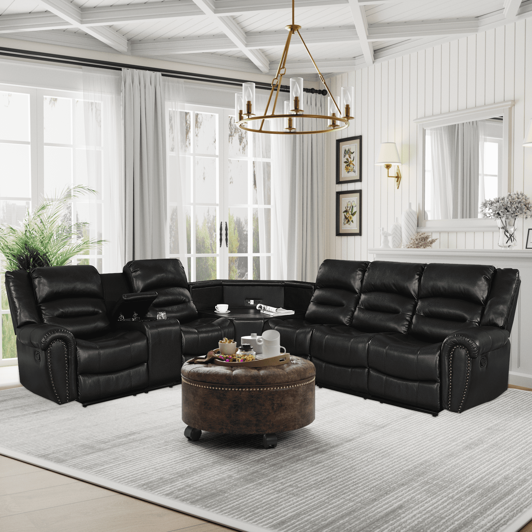 Nathaniel home sectional sofa bed set store