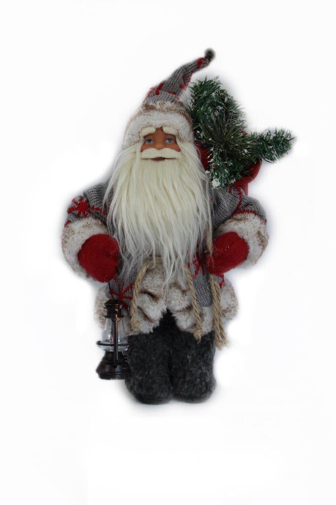 Lightahead® 12 inch Santa Claus Standing Red/Grey Christmas Figurine ...