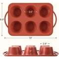 2 Pack Jumbo Muffin Pan with Metal Frame, 6 Cup Large Cupcake Mold with ...