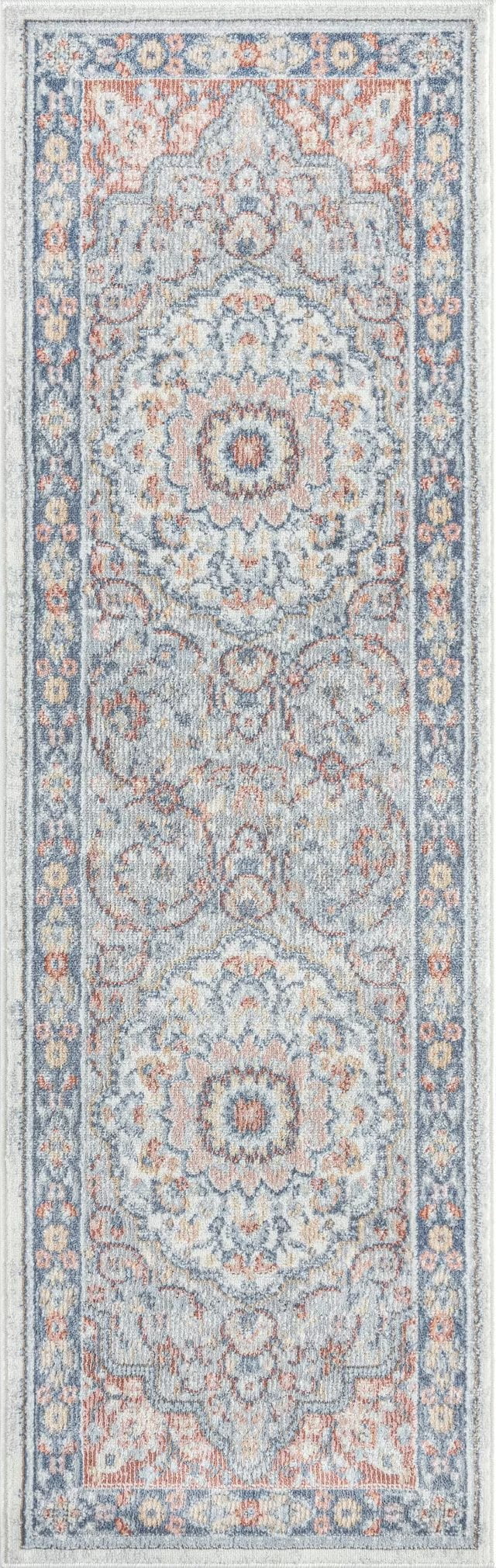 GlowSol 2' 3" x 7' 3" Hallway Runner Rug Indoor Chic Oriental Floral ...