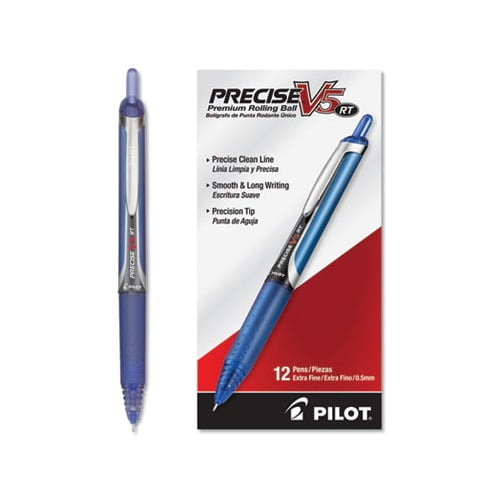 Precise V5RT Retractable Roller Ball Pen 0.5mm, Blue Ink/Barrel ...