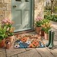 Coir Door Mat Flowers & Houses "Hello Spring" - Walmart.com