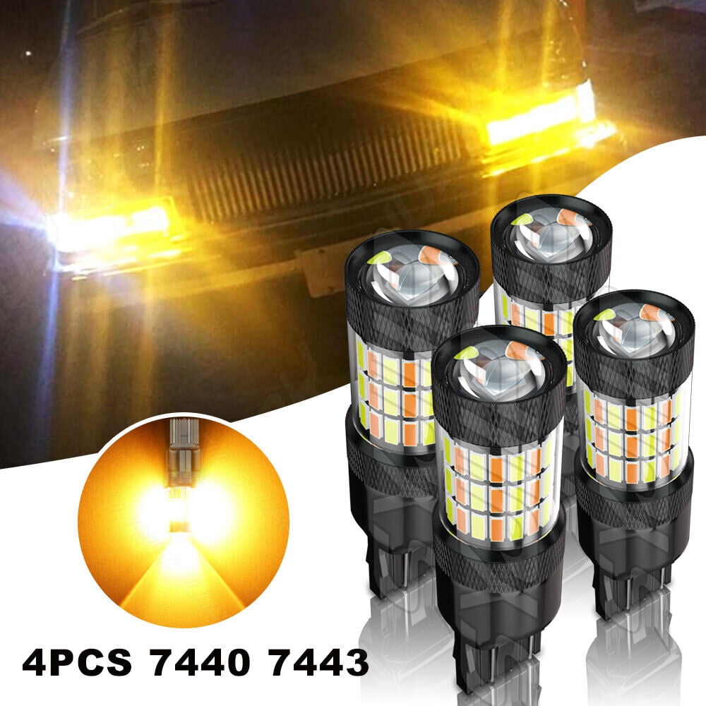 7443 7440 LED Front Rear Turn Signal Light Bulbs White/Amber 4X - Walmart.com
