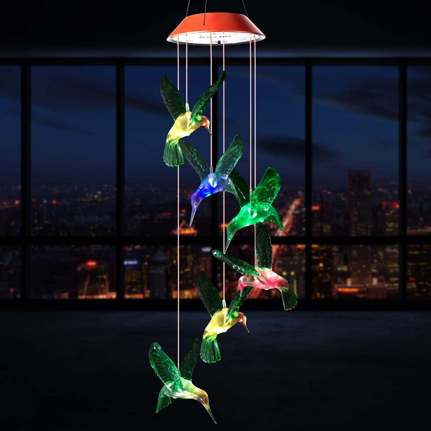 Solar Wind Chimes，Kyoryuger Solar hummingbird hanging Wind Chimes ...