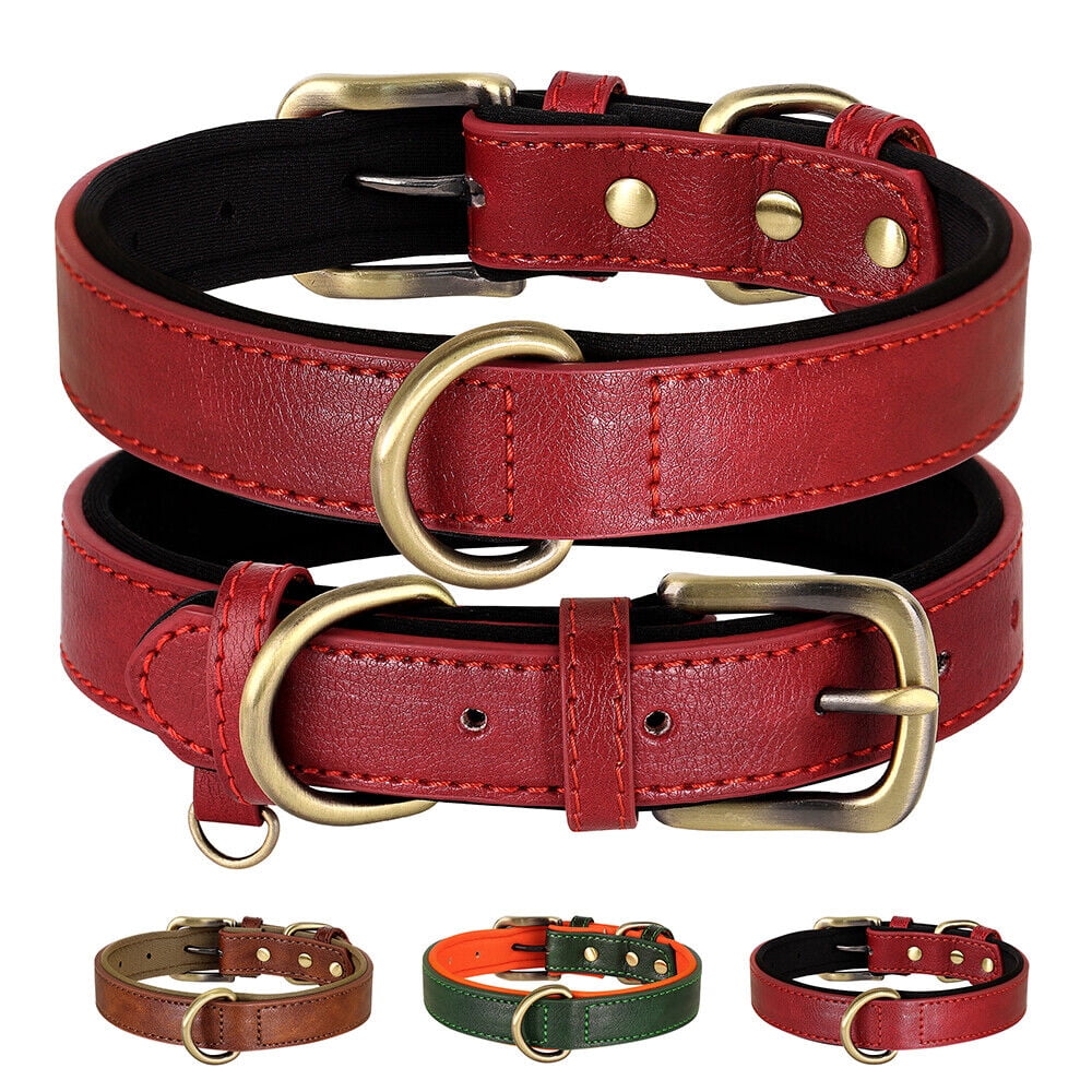 Didog Soft Leather Dog Collar Heavy Duty Durable Brass Buckle for Small ...