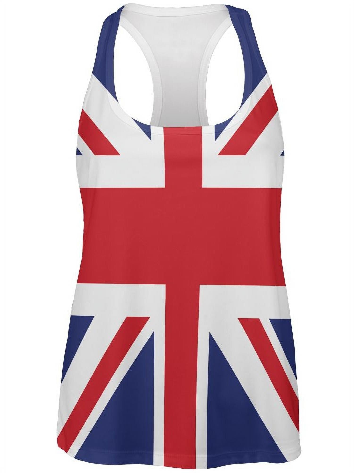 British Flag Union Jack All Over Womens Work Out Tank Top Multi LG ...