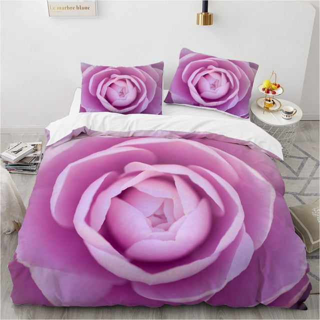 3d Floral Print Flowers Pattern Comforter Duvet Cover Set Queen Size 3