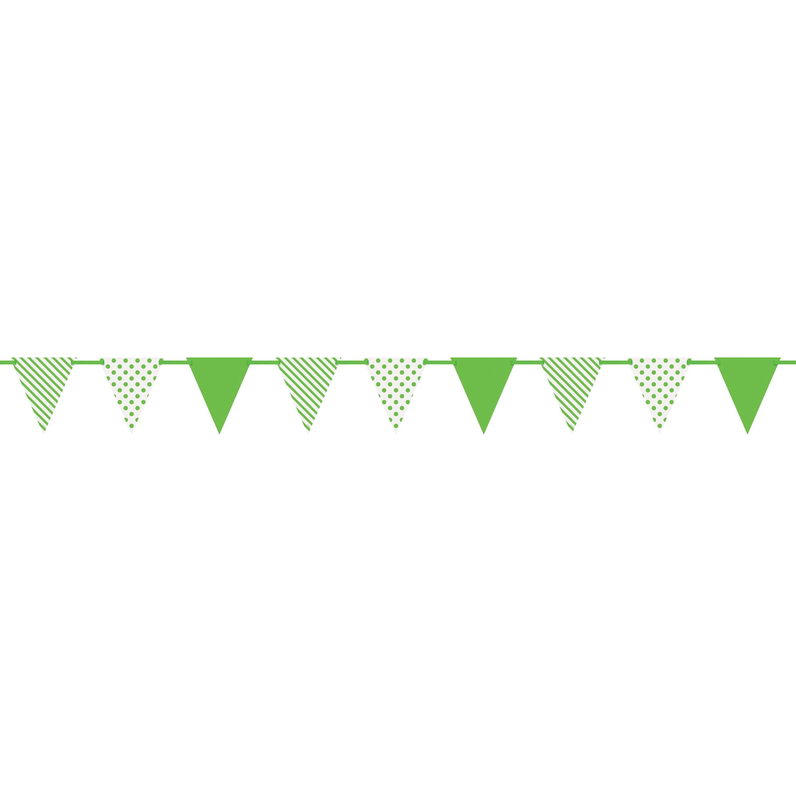12ft Lime Green Polka Dot and Striped Pennant Banner - Walmart.com