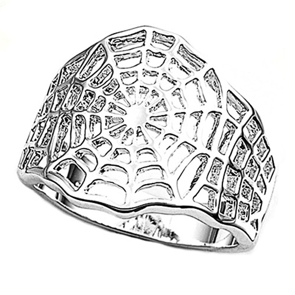 Sterling Silver Spider Web ring 17mm ( Size 6 to 9) - Walmart.com