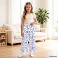 COEQINE Girls High Waisted Wide Leg Pants with Ruffle Hem, Full Length ...