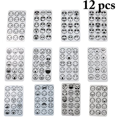 12PCS Drawing Stencil Set Creative Emotion Drawing Template Painting ...