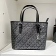 MICHAEL KORS 35F2STVT0V Jet Set Travel Extra-Small Metallic Logo Tote ...