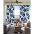 Blue Gradient Peony Flower Blackout Curtains for Bedroom Living Room ...