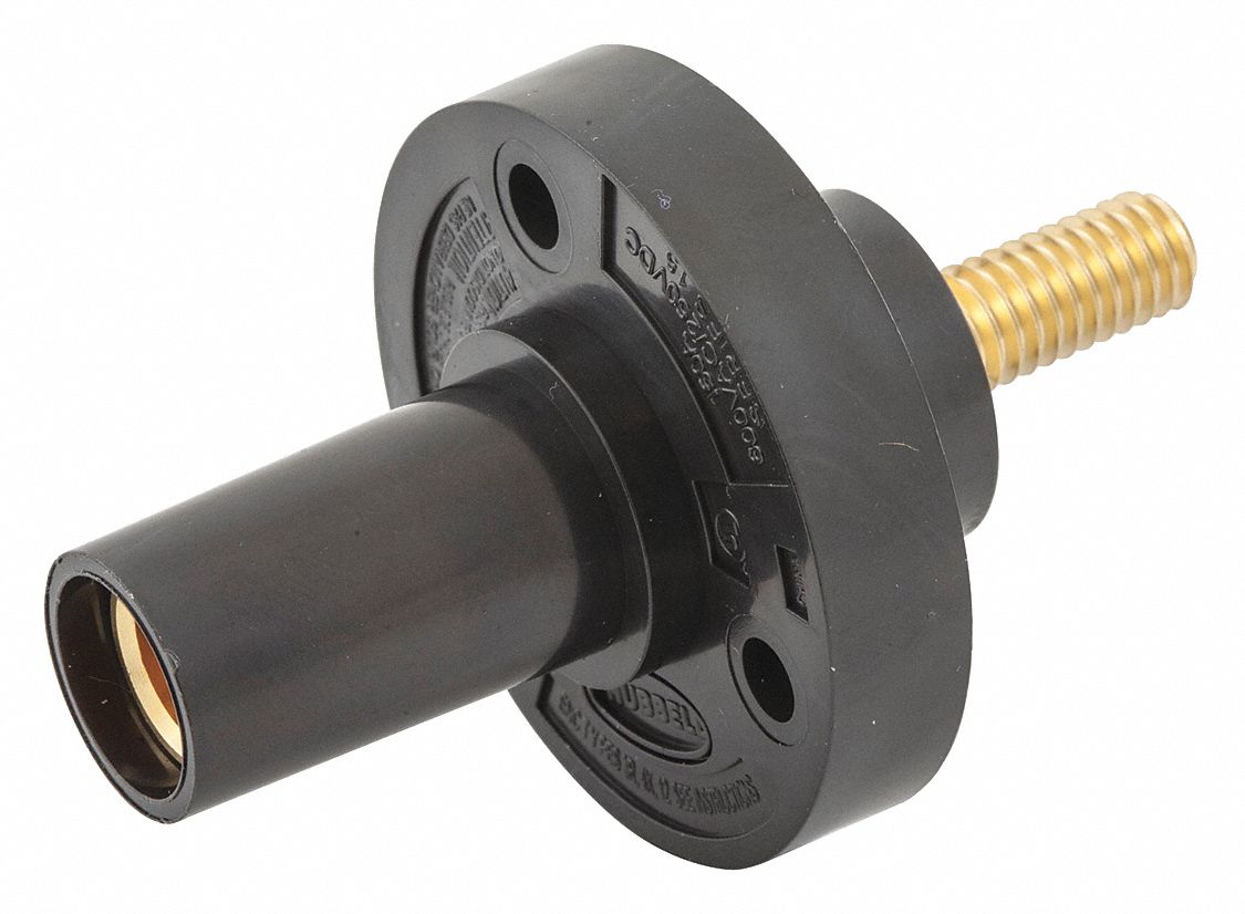 Hubbell Receptacle,Stud,Blk,Taper Nose,Female HBL15FRSBK - Walmart.com