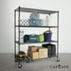 CAPHAUS 4-Tier Commercial Grade Heavy Duty Adjustable Height Wire Shelving w/ Wheels & Leveling ...