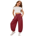Baby Girl Pants Loose Fit Pocket Elastic Waist Solid Print Joggers for ...