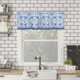 Blue and White Porcelain Floral Valance for Kitchen Windows Chinoiserie ...
