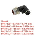 1 Piece PL Elbow Pneumatic Fitting 1/4 3/8 1/2 1/8 BSP Male Thread Air Quick Connector L Shape ...