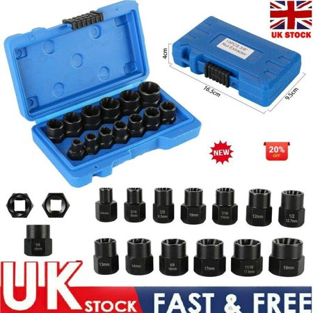 13 pcs Damaged Bolt Extractor Set Bolt Remover Socket Broken Bolt ...