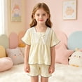 Afdoent Girls 2 Piece Outfits Summer homewear Short Sleeve Cloud Print ...