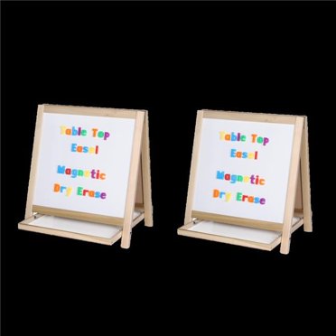 Magnetic Table Top Easel White Dry Erase/Black Chalkboard - Walmart.com