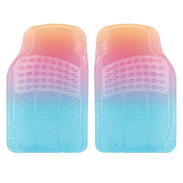 Two Tone Color Glitter Design Car Floor Mats with PU Leather Trim Total ...