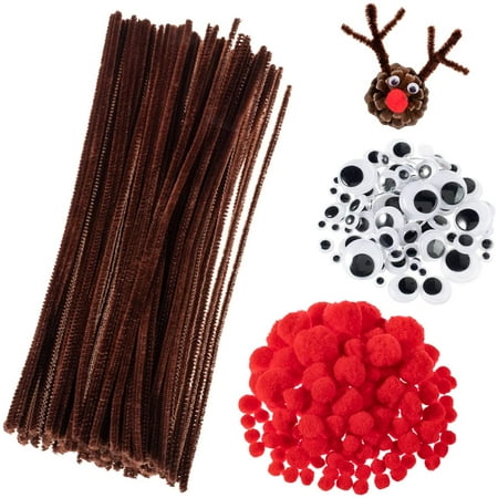 350 Pcs Brown Pipe Cleaners Set Including 100 Pcs Brown Craft Chenille ...