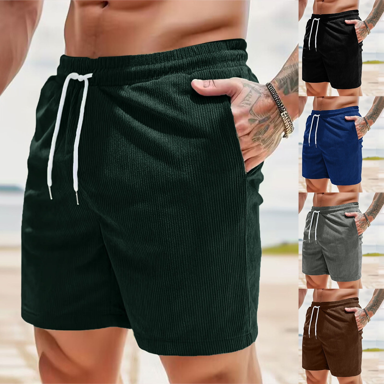 Click here for Yuyuzo Mens Corduroy Shorts Summer Casual High Wai... prices