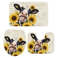 Cow Animal Bathroom Rugs Set Yellow Sunflower Farmhouse Vintage Rustic ...