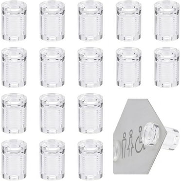 4 x Clear Standoffs, Glass Like, Acrylic, transparent spacers, plastic ...
